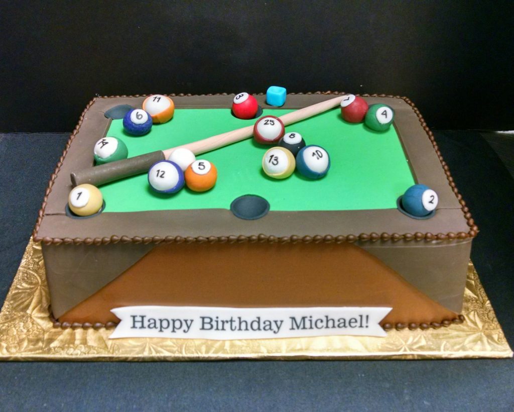 Pool Table Birthday Cake - Croissants Bistro & Bakery